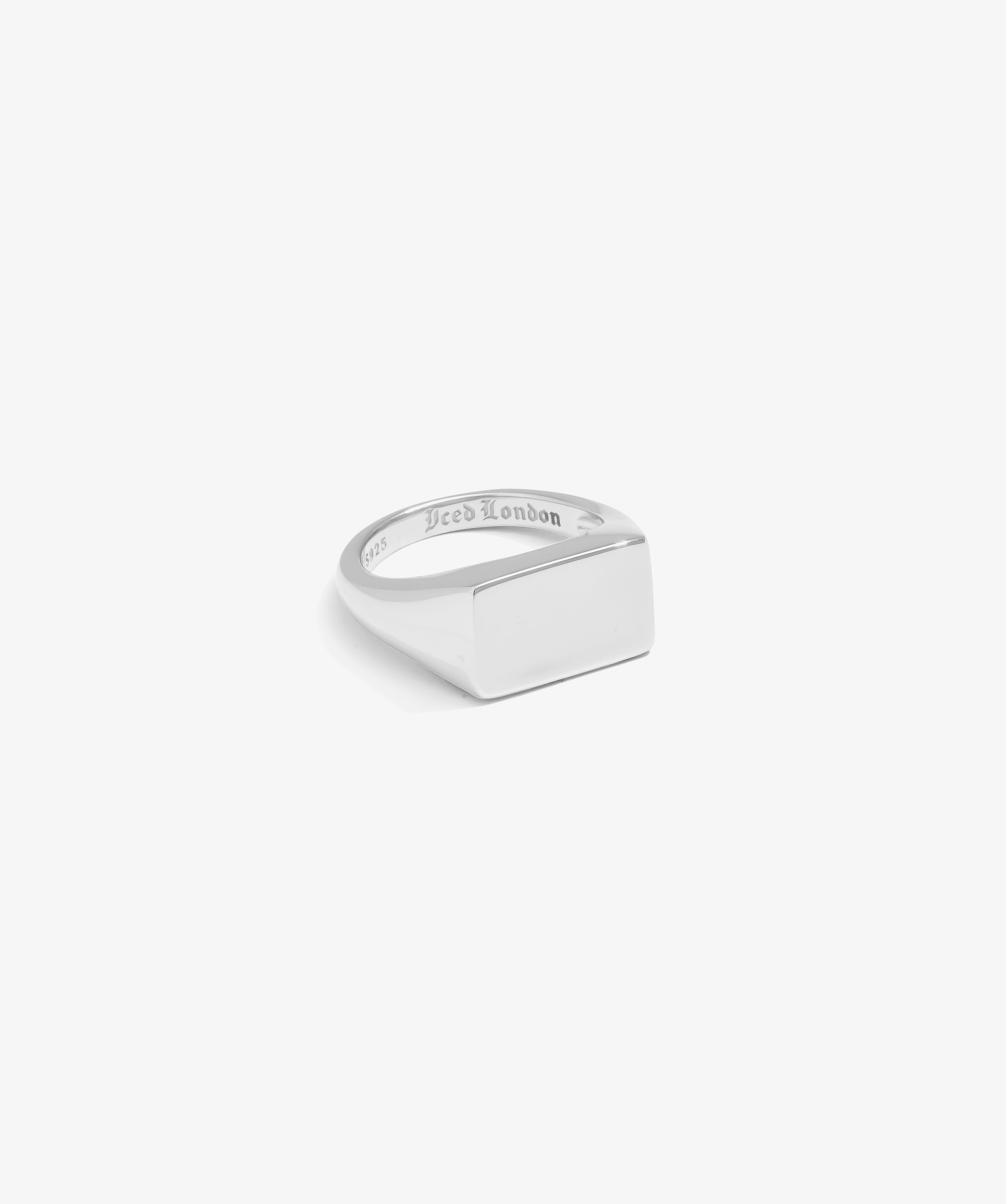 Rectangle Signet Ring - White – ICED LONDON